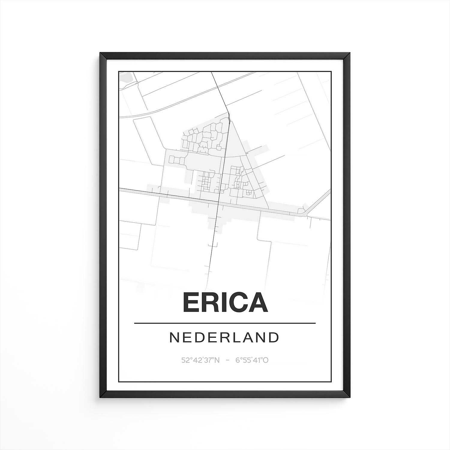 Poster Erica - Drenthe - Plattegrond - Studio216