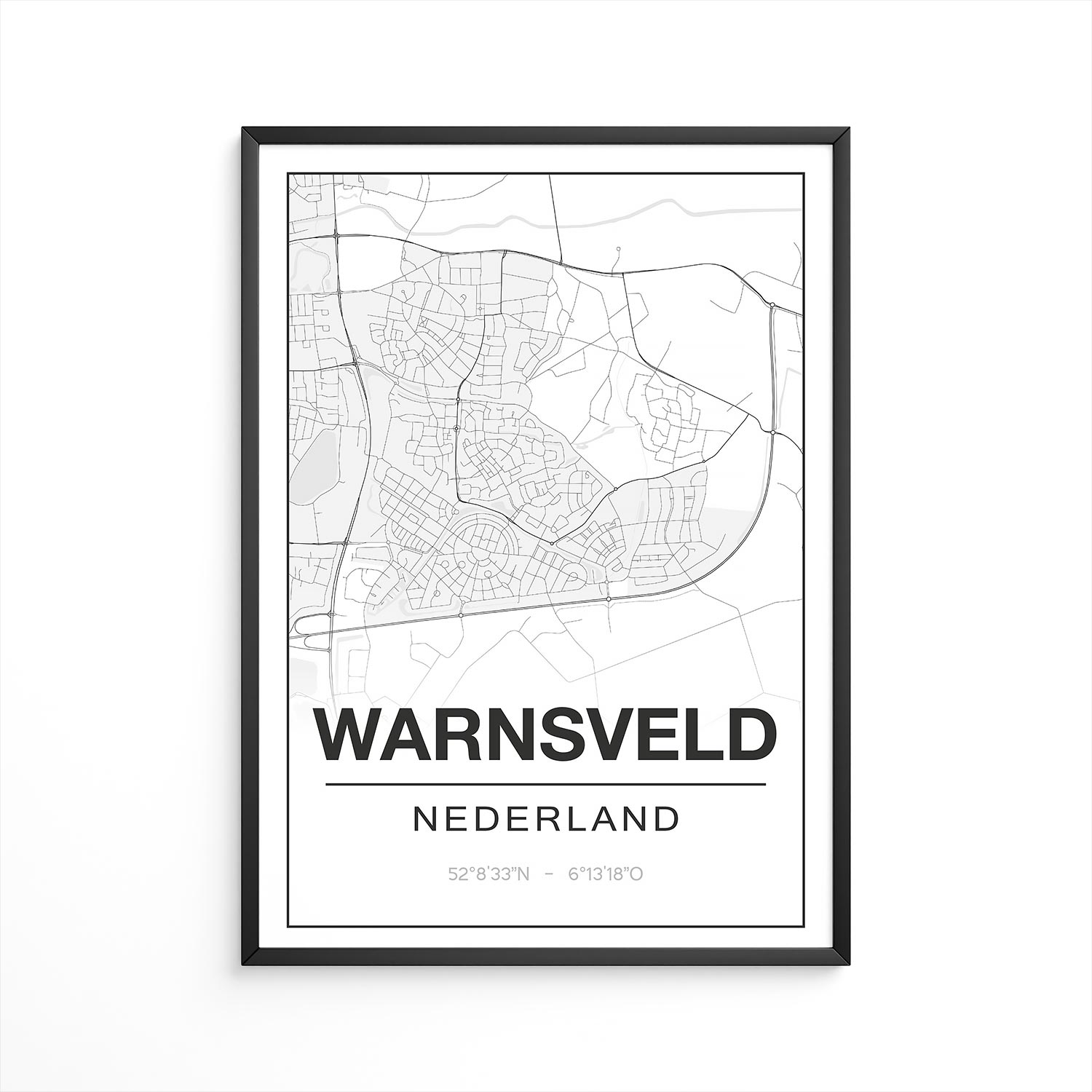 Poster Warnsveld - Gelderland - Plattegrond - Studio216